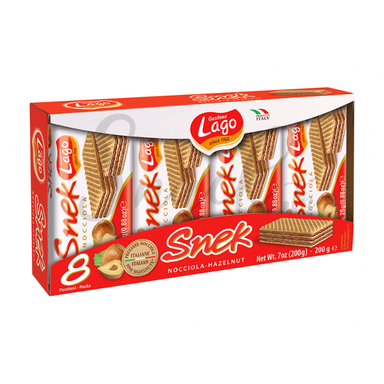 Lago Snek Gaufrette Noisette 8*25g - Snack.tn | Première vitrine ...